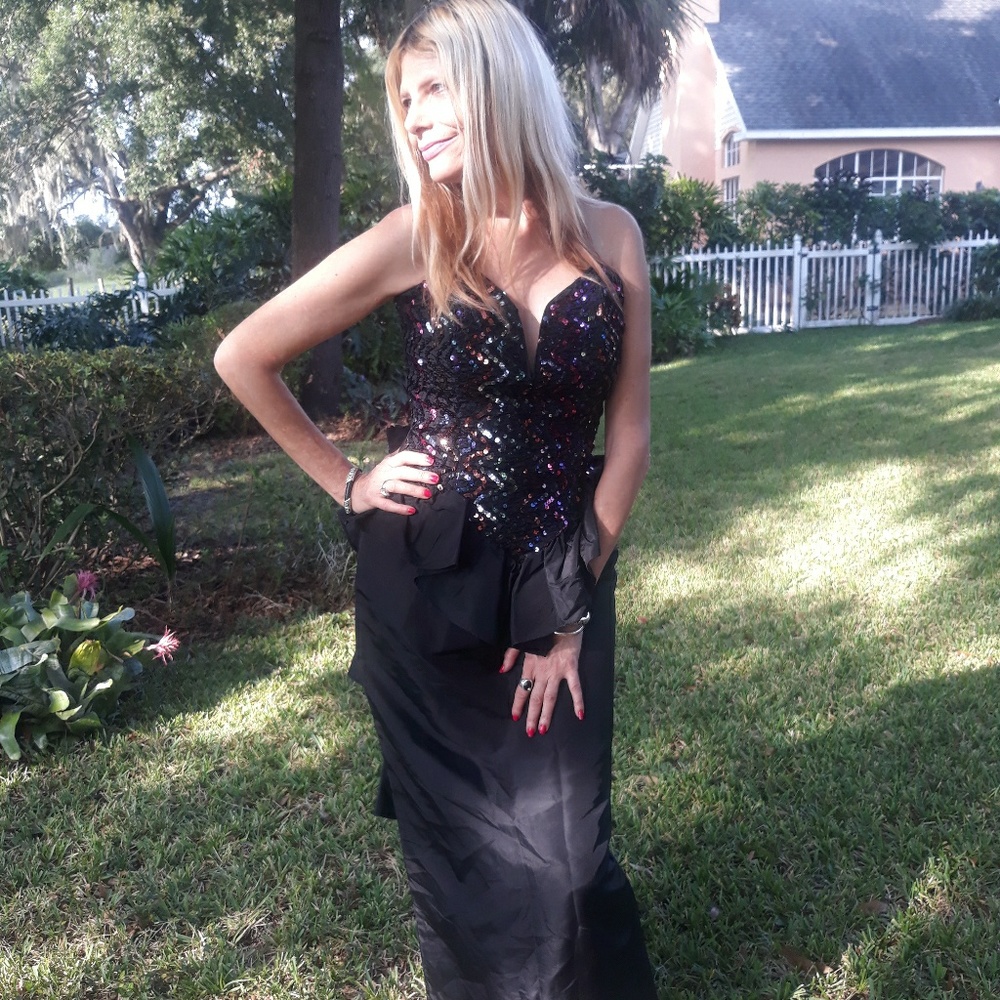 80s Vintage Dynasty Meets Dallas Dress Medium - Gem